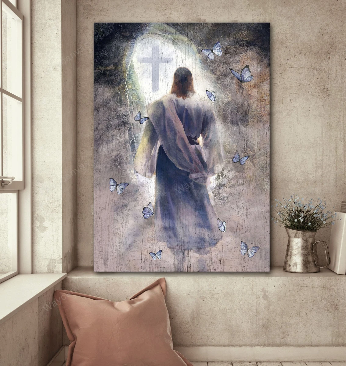 Poster Follow Him Toward The Light - Jesus Portraitprint - - UNFRAMED ...