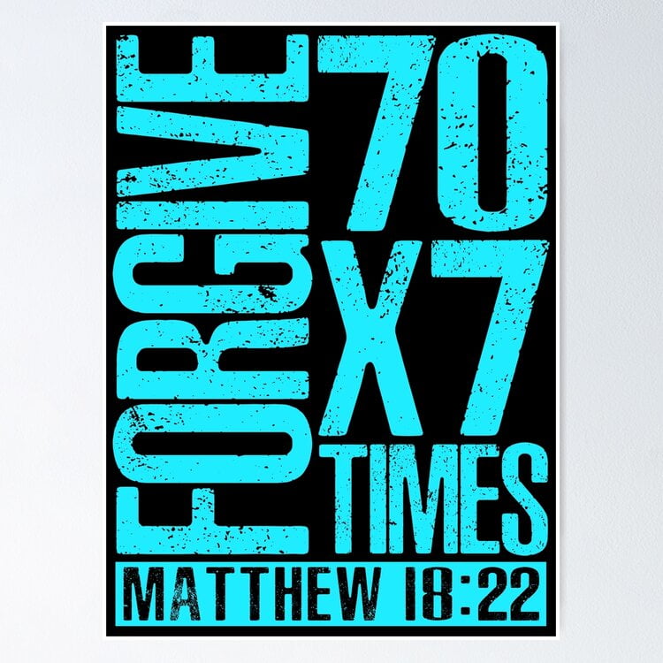 Poster Forgive 70 X 7 Times - Matthew Poster - No Framed, Vintage Wall ...