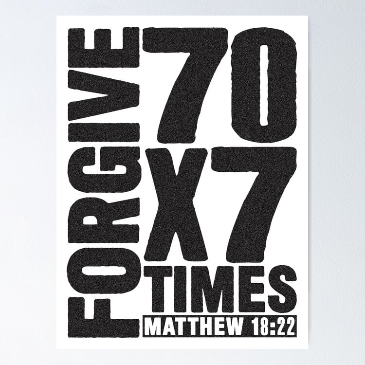 Poster Forgive 70 X 7 Times - Matthew Poster - No Framed, Vintage Wall ...
