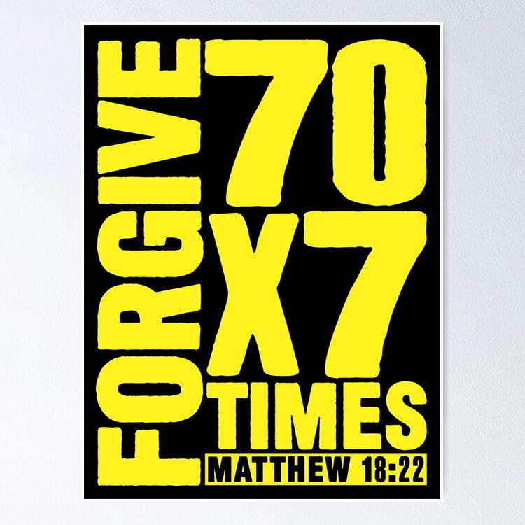 Poster Forgive 70 X 7 Times - Matthew Poster - No Framed, Vintage Wall ...