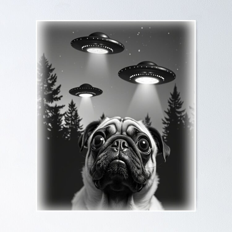 Poster French Bulldog Alien Abductions Selfie: A Fun And Hilarious ...