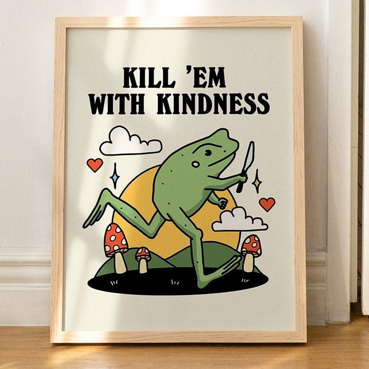 Poster Frog Illustration Wall Print, Kindness Quote, Cute Kids ...