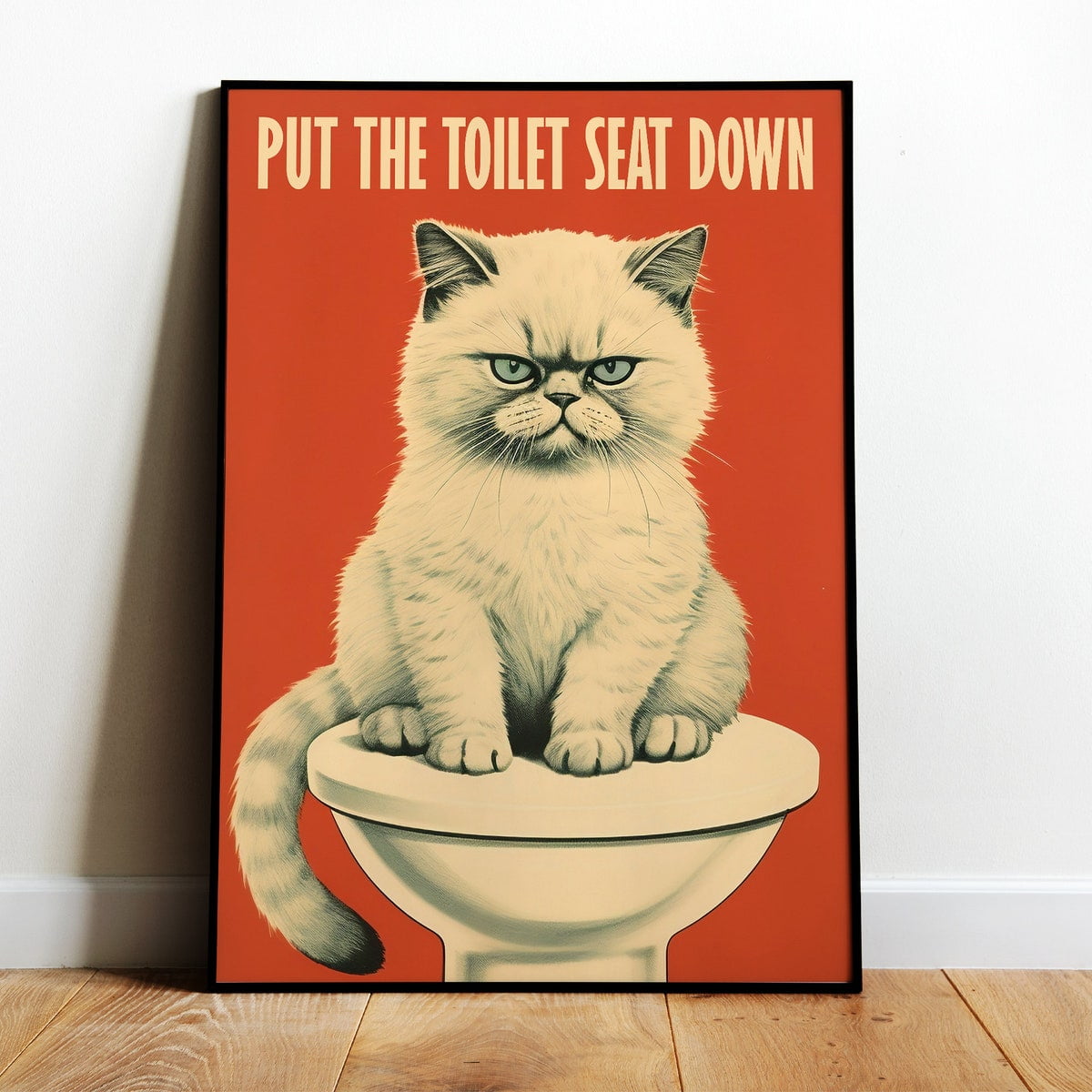 Poster Funny Bathroom Print Bathroom Wall Art 50S Style Poster Funny ...