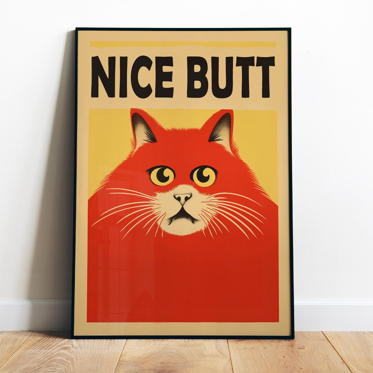 Poster Funny Bathroom Wall Art Red Nice Butt Print Toilet Poster ...