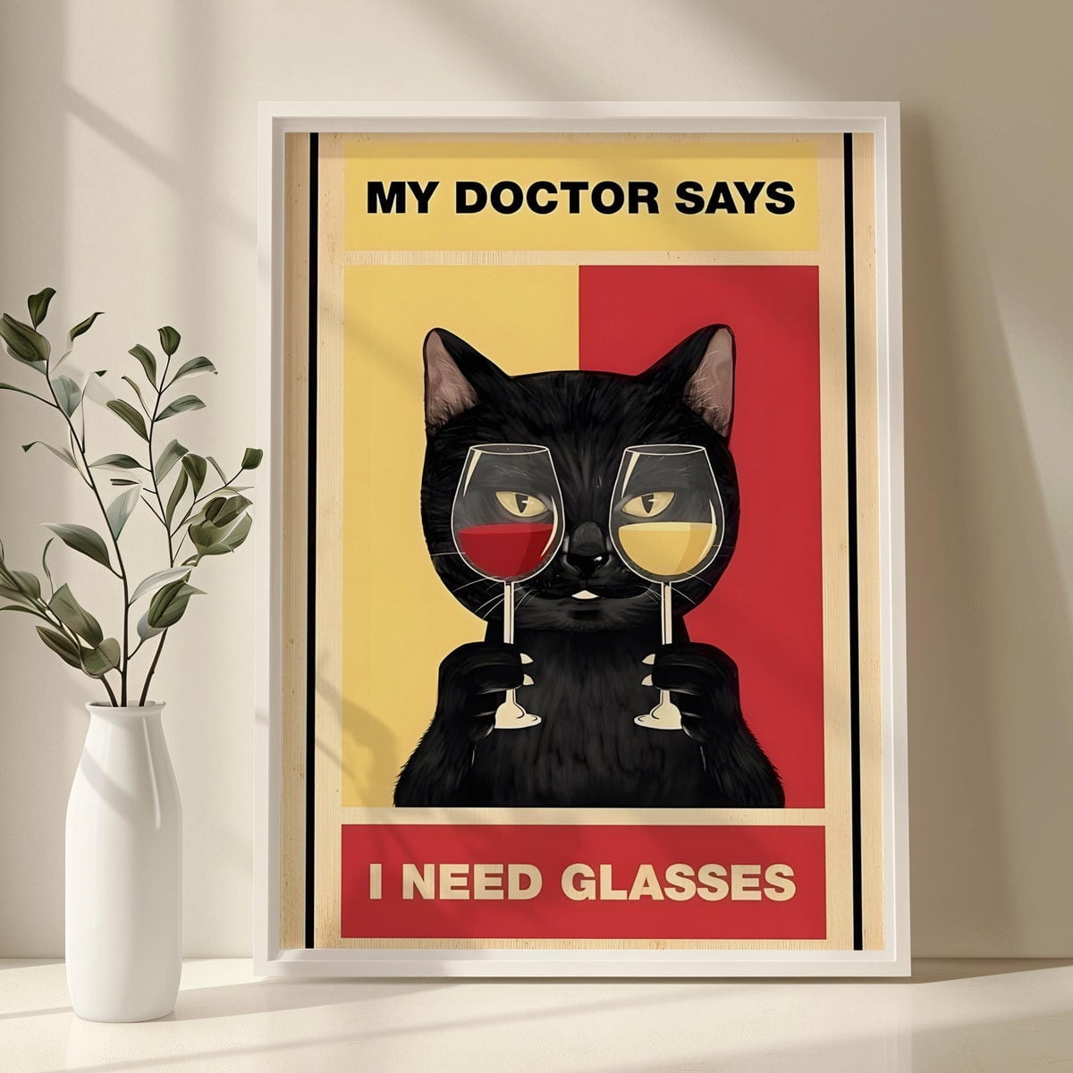 Poster Funny Cat Poster, My Doctor Says, Abstract Wall Art, Absurd ...