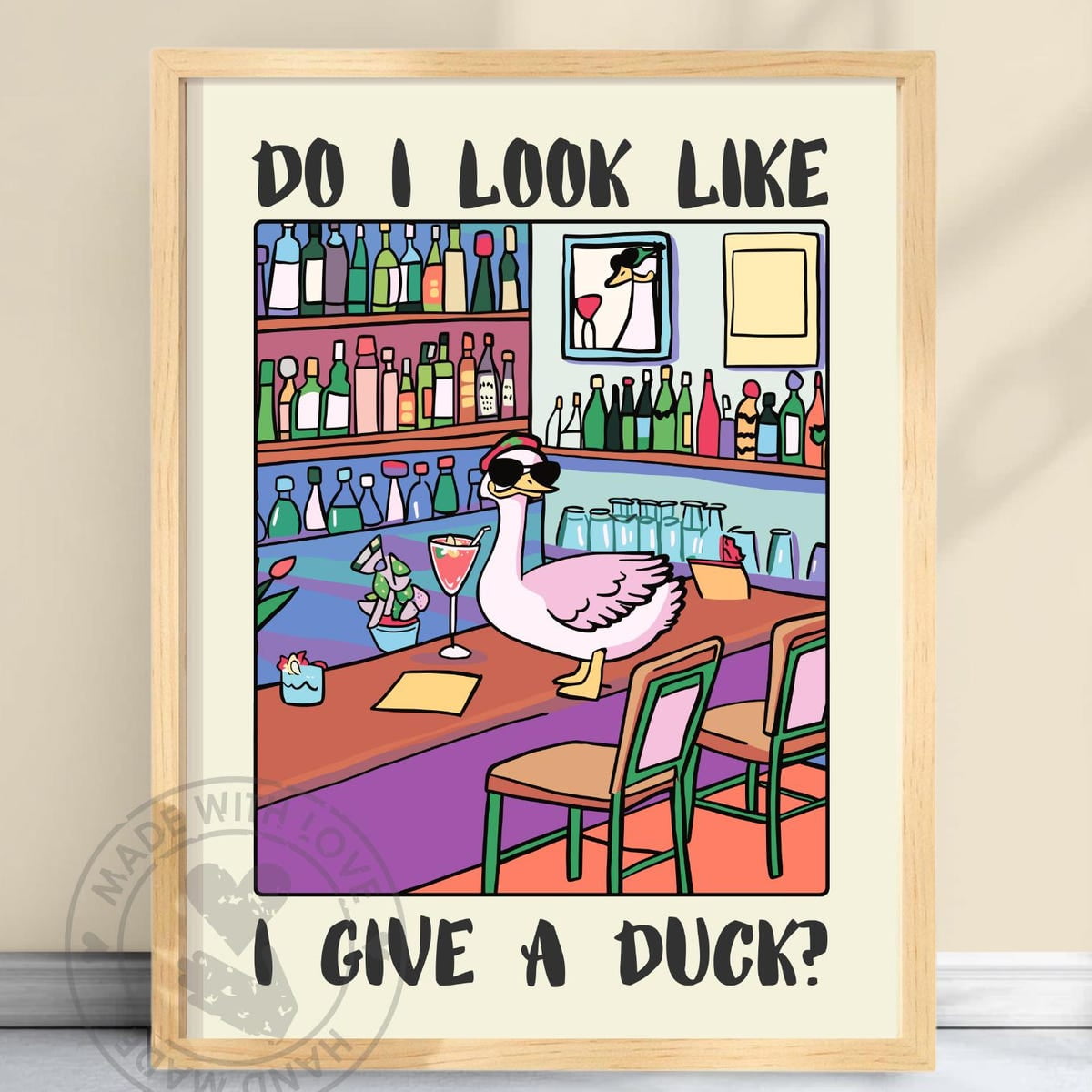 Poster Funny Duck Bar Poster Â€“ Do I Look Like I Give A Duck? Â ...
