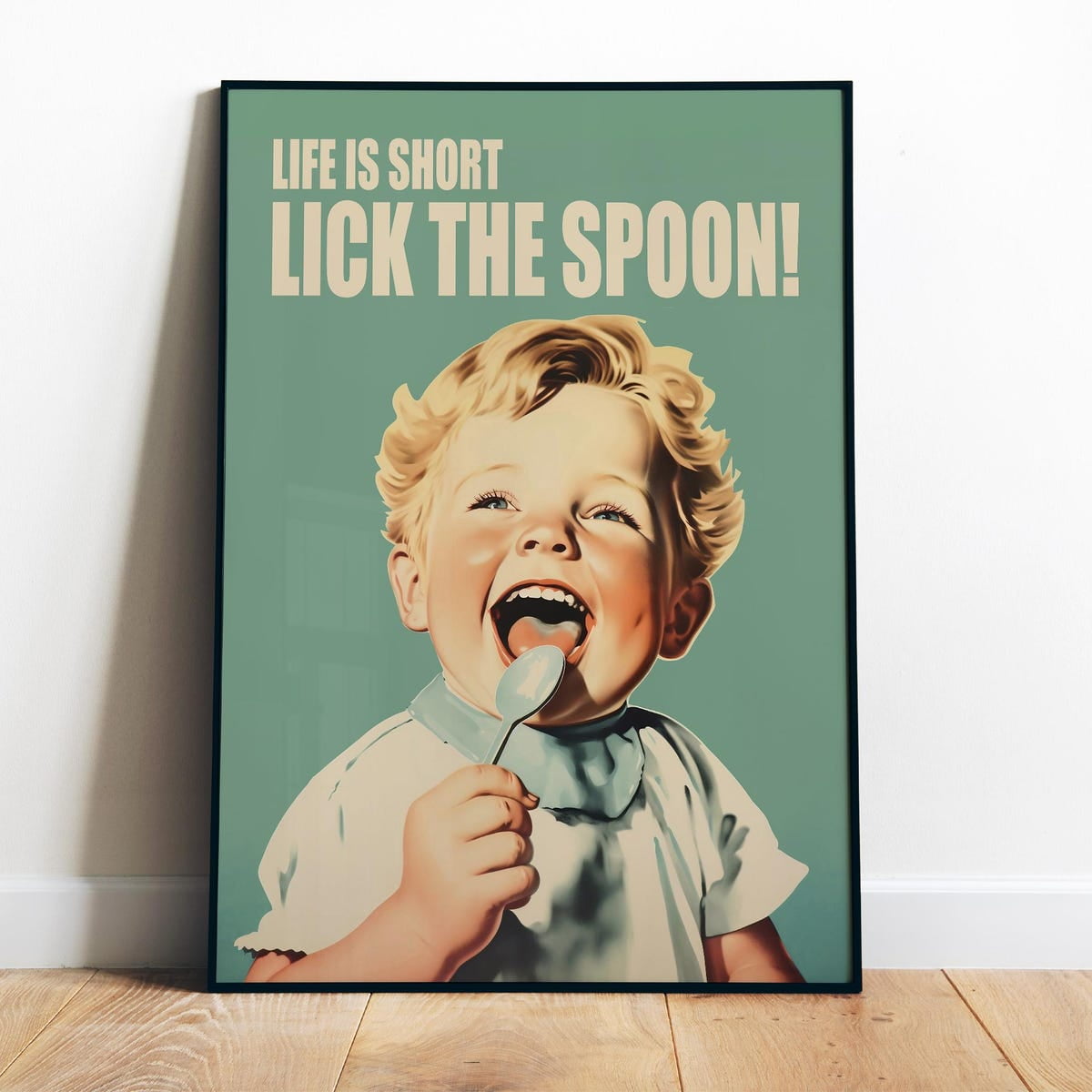 Poster Funny Kitchen Art Retro Kitchen Printable Funny Poster Happy ...