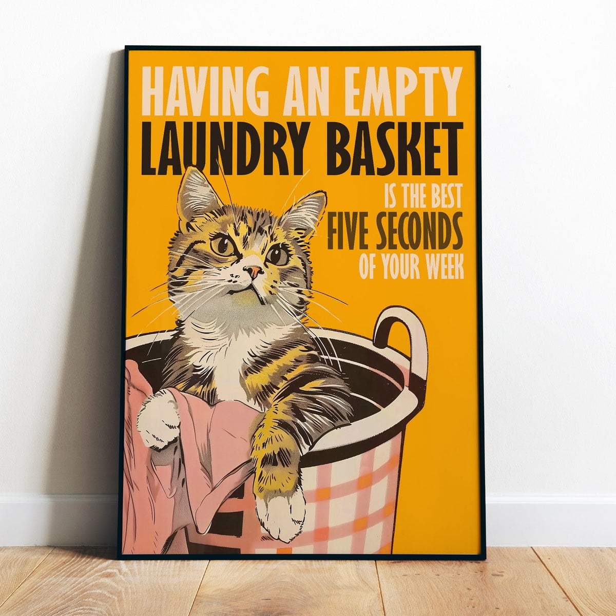 Poster Funny Laundry Poster Printable Laundry Wall Art Retro Cat Poster ...