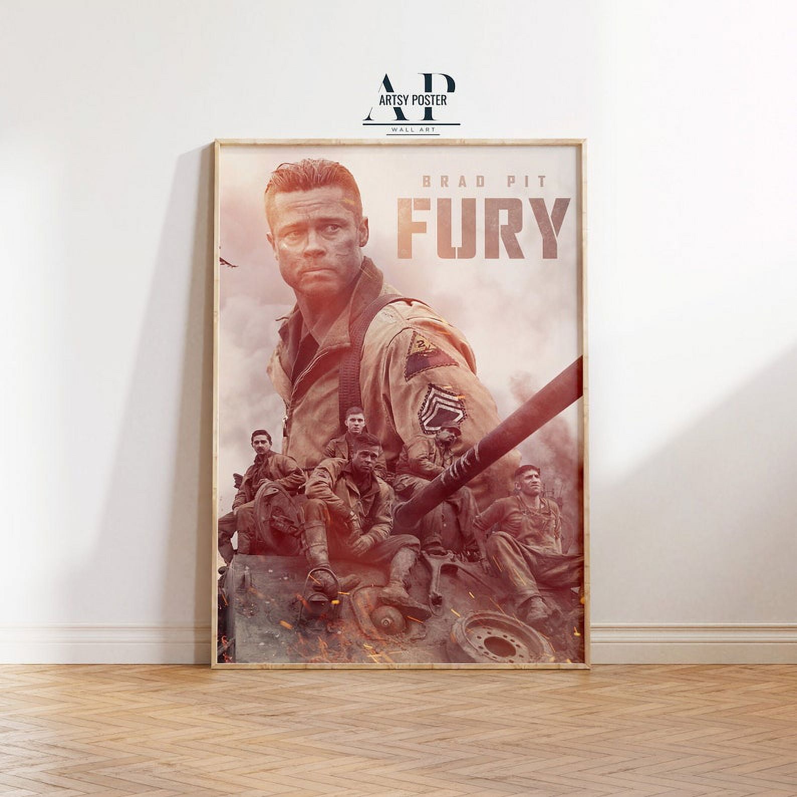 Poster Fury Movie Poster , Modern War Film Wall Art, Tank Battle Print ...