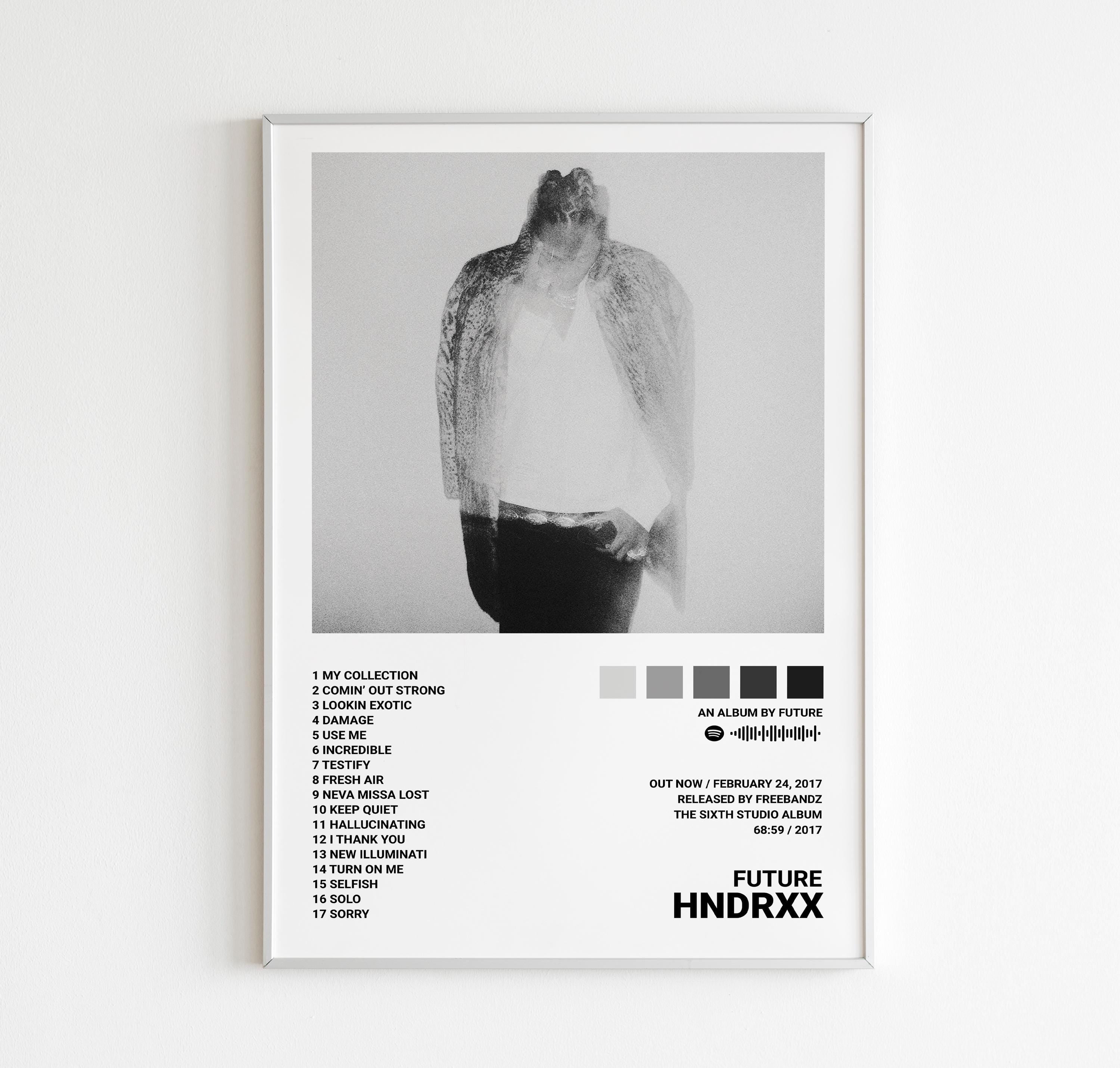 Poster Future Poster , Hndrxx Album Cover Print, Tracklist Poster ...