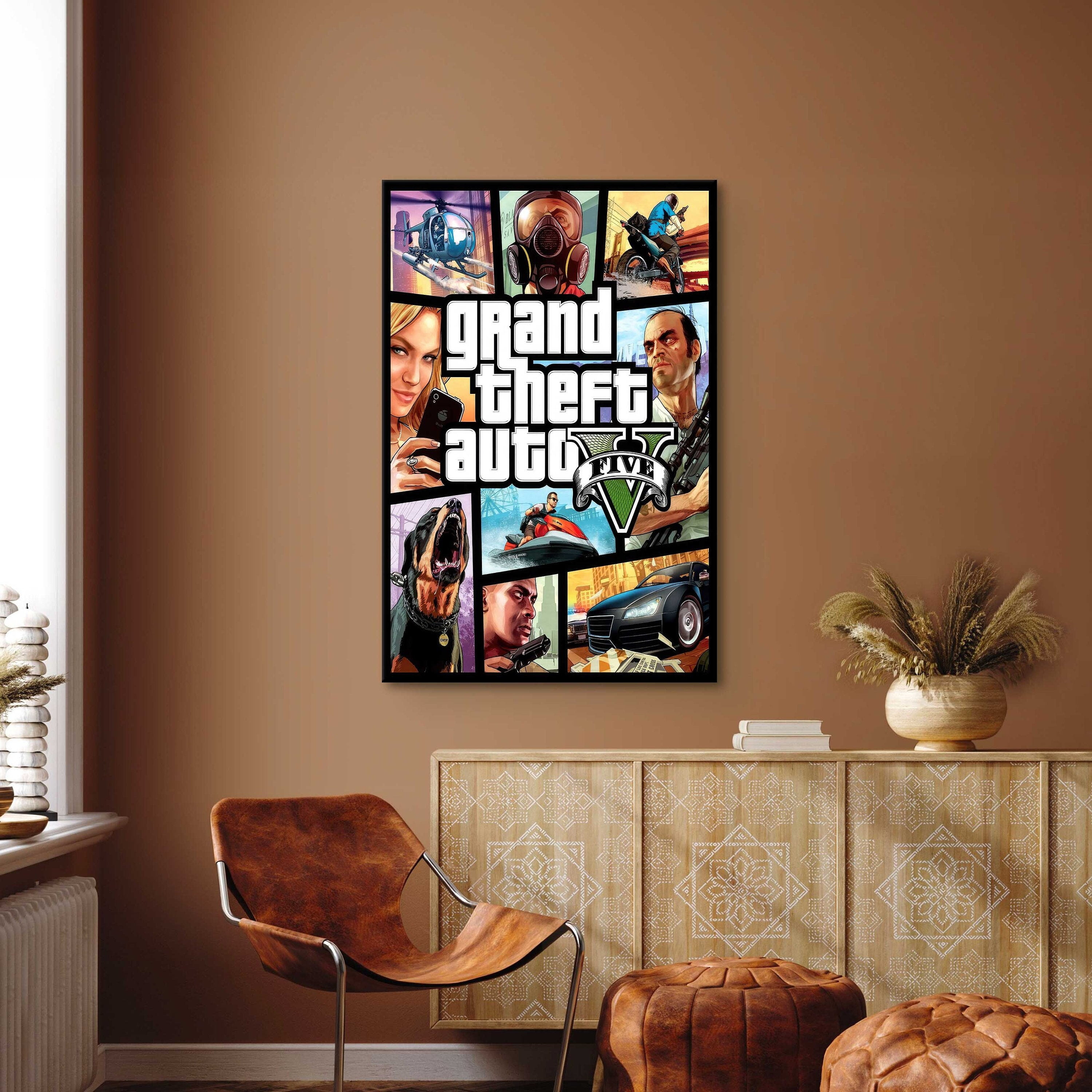 Poster GTA V Poster , GTA V Banner Print, GTA V Poster , Game Room ...