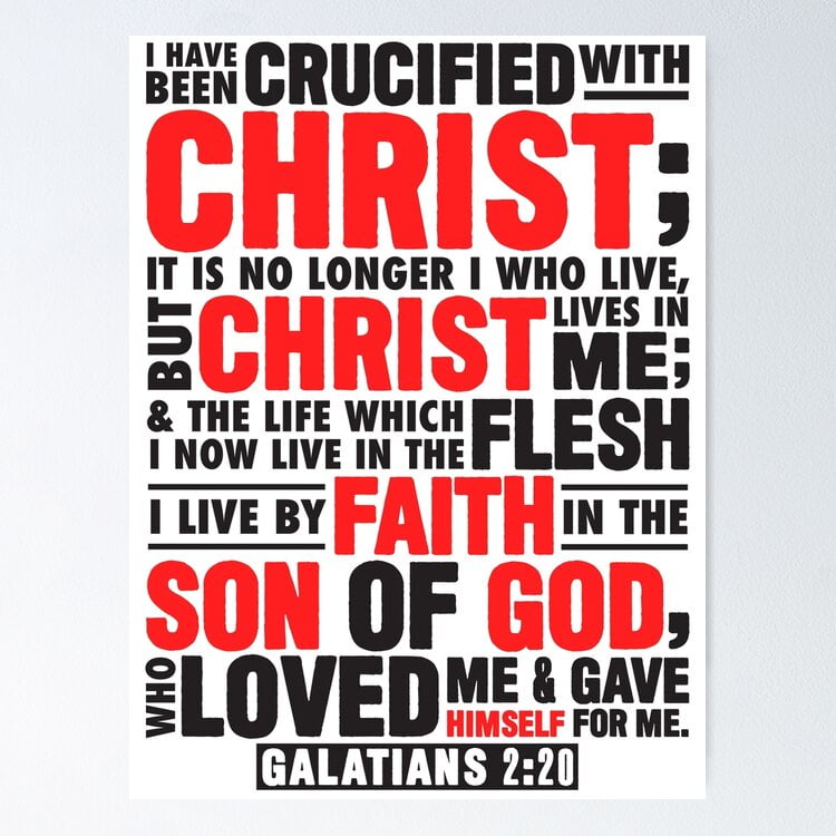 Poster Galatians I Have Been With Christ - No Framed, Vintage Wall Art ...