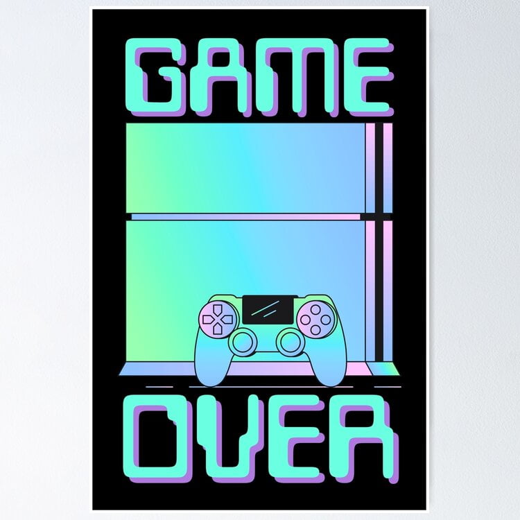 Poster Game Over - Gaming Gamer Cyberpunk Pastel 80'S Retro - No Framed ...