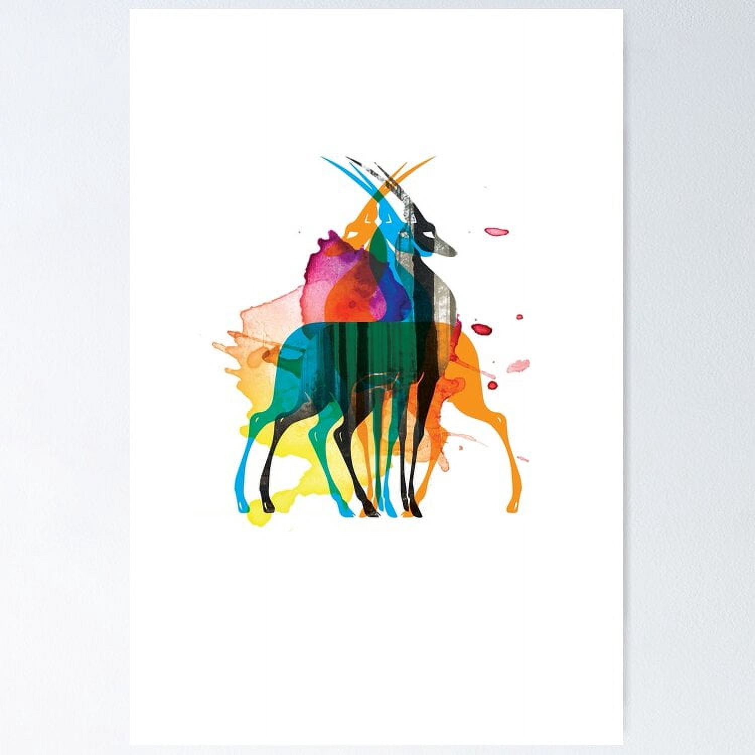 Poster Gazelle Art - No Framed, Vintage Wall Art, Trendy Retro Print ...
