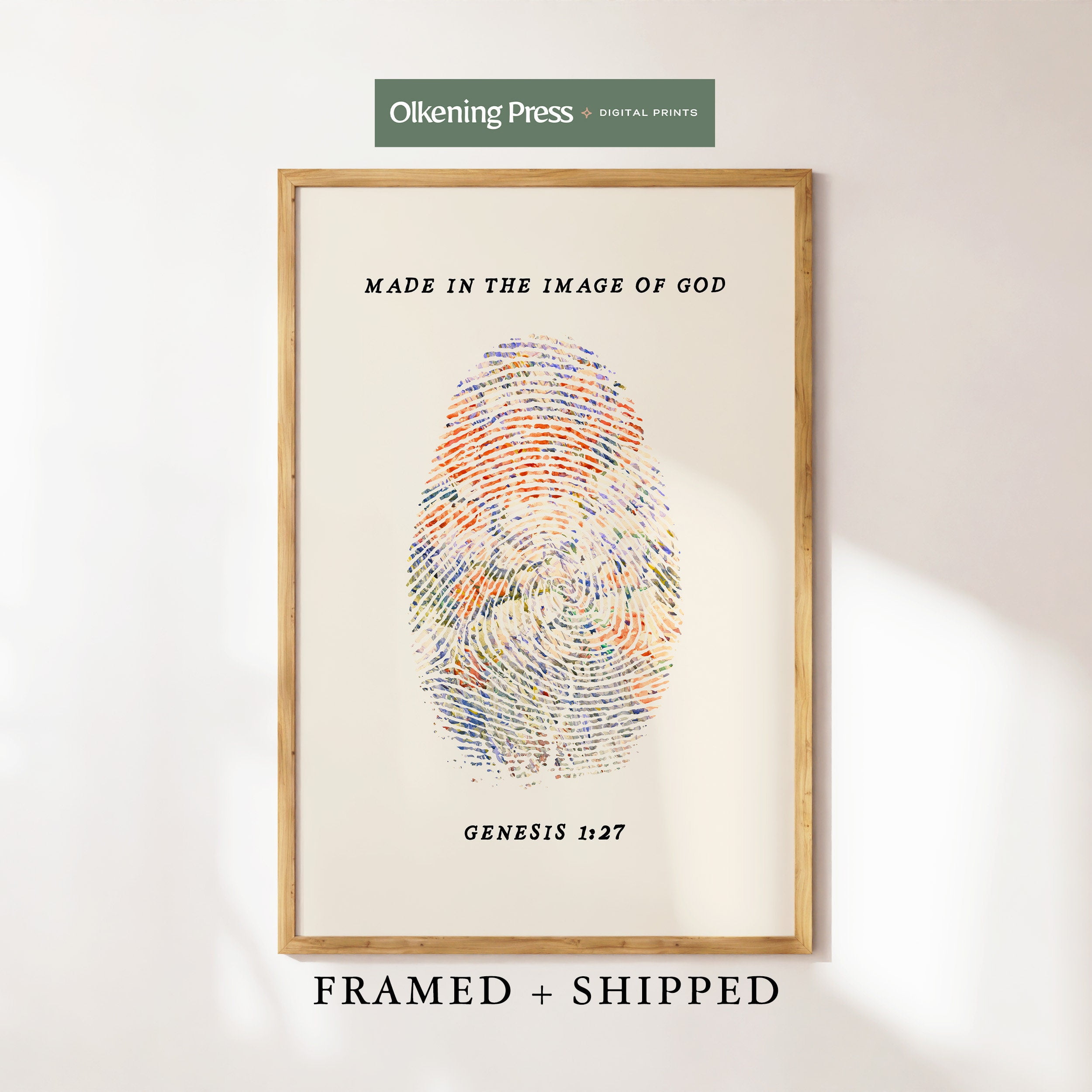 Poster Genesis 1 Christian Wall Art Wall Decor Colorful Vintage Bible ...