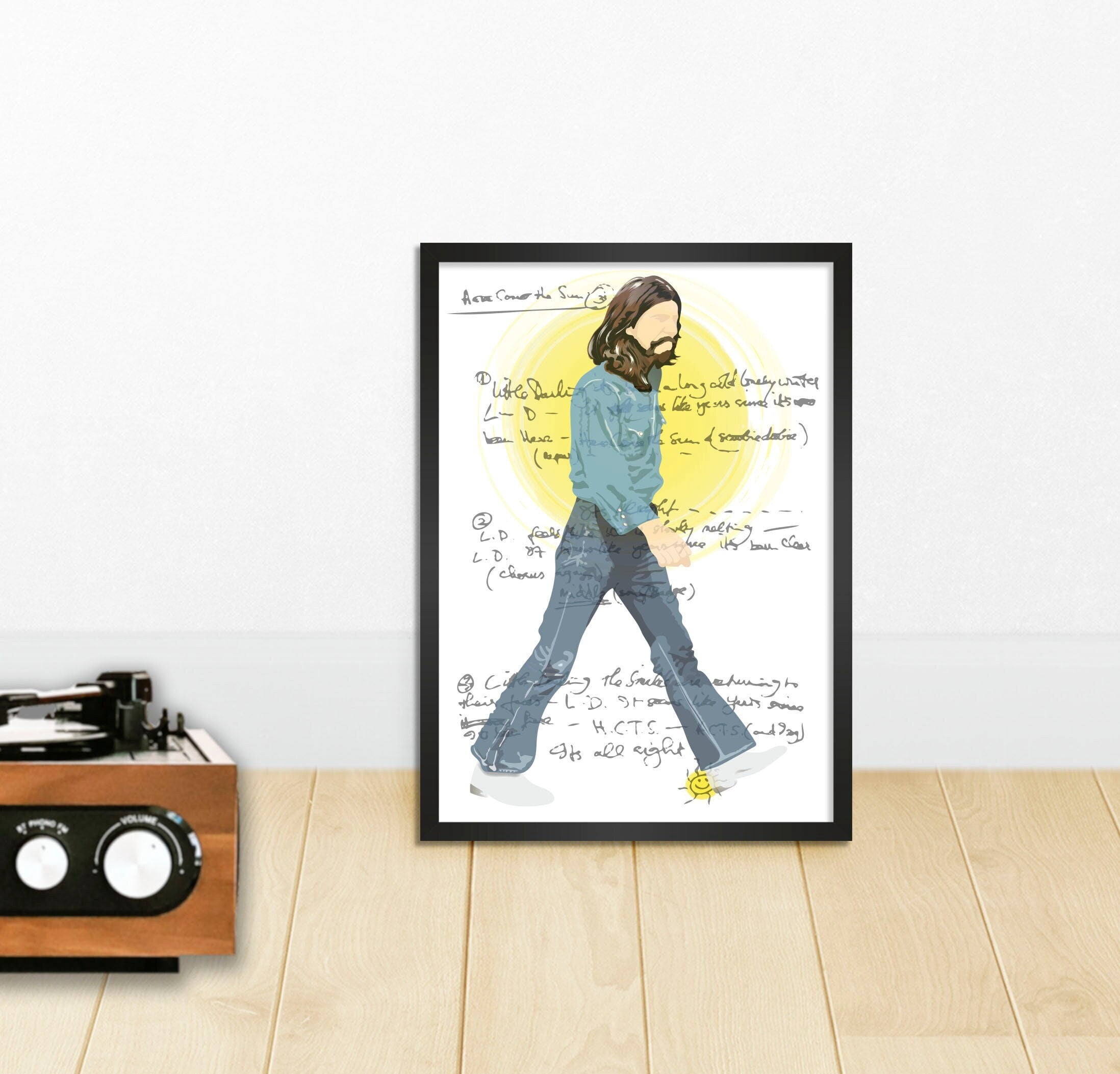 Poster George Harrison - Here Comes the Sun - A4 Wall Art Print - The ...