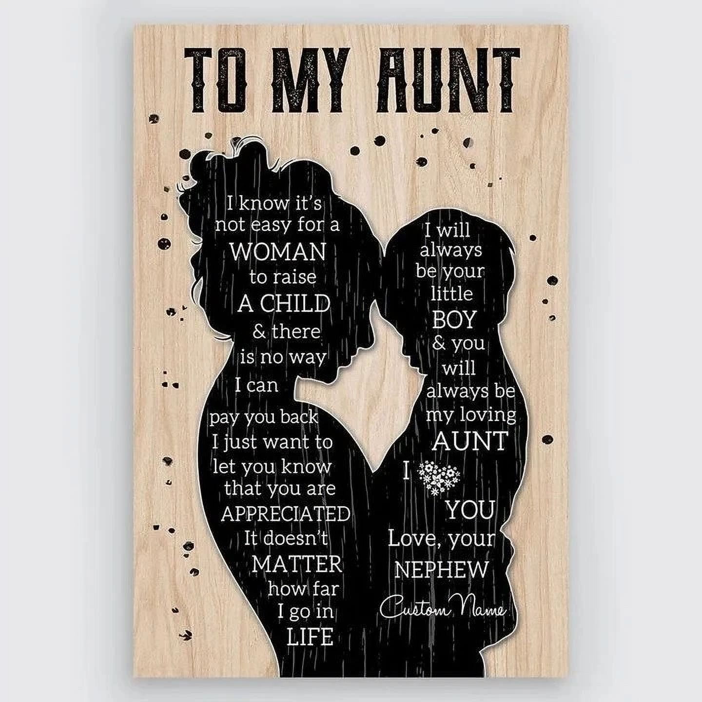 Poster Gifts For Aunt From A Nephew To My Aunt Meaningful Quotes, Cust ...