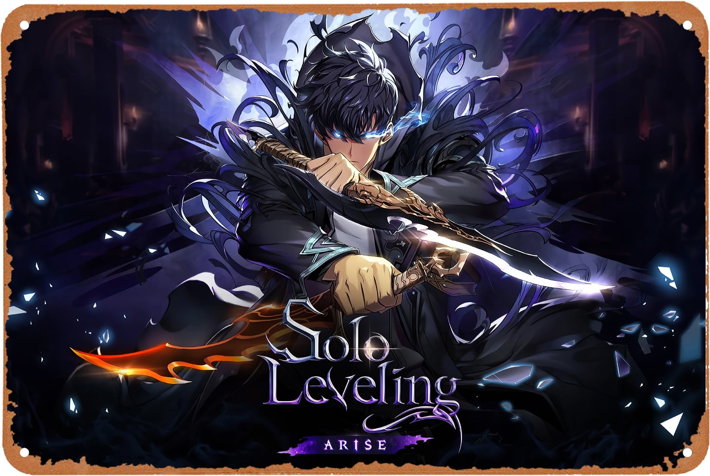 Poster Gifts Solo Leveling Anime Retro Vintage Metal Tin Sign Wall ...