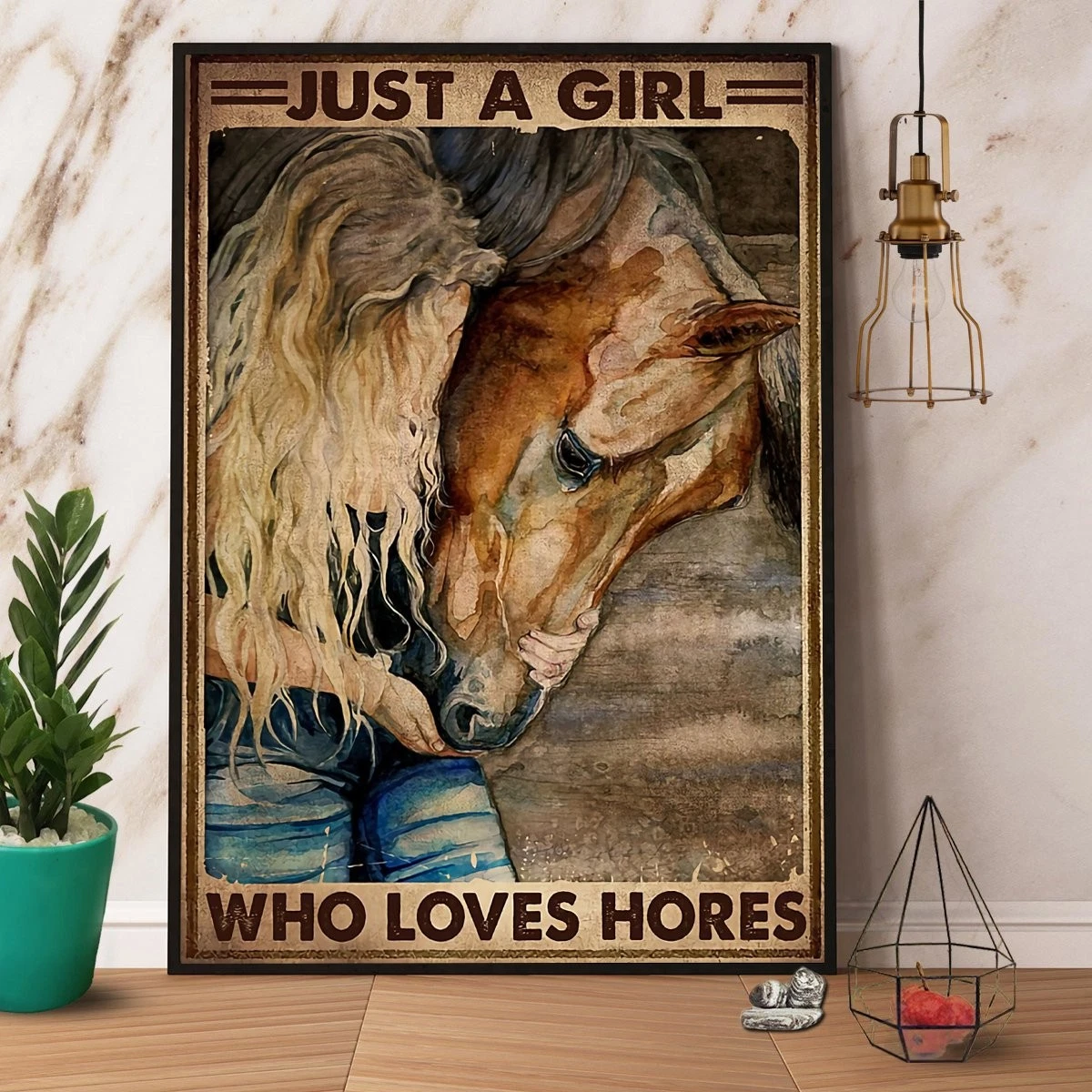Poster Girl & Horse Just A Girl Who Loves Horses- UNFRAMED Poster ...