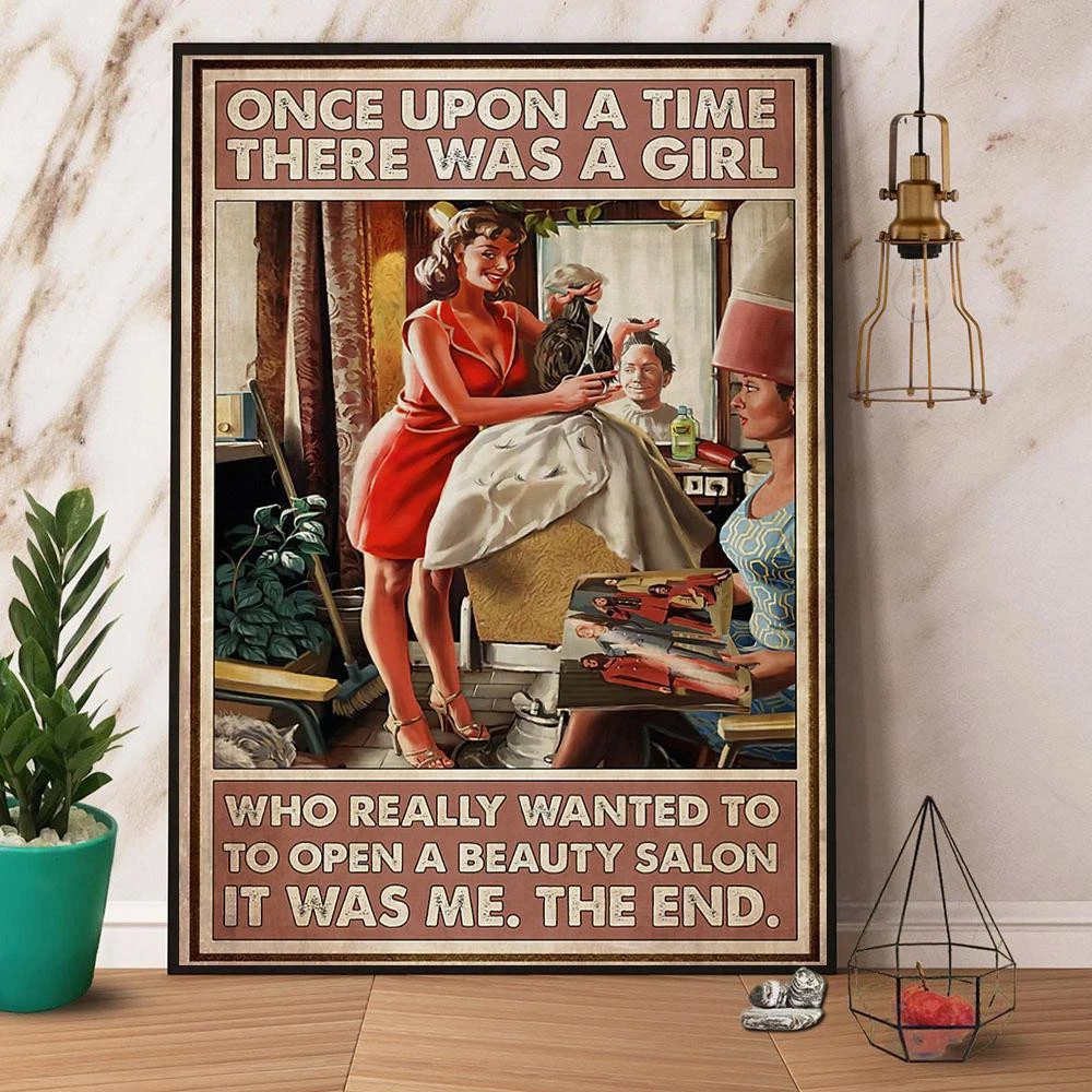 Poster There Was A Girl Wanted To Open Beauty Salon Paper No Frame ...