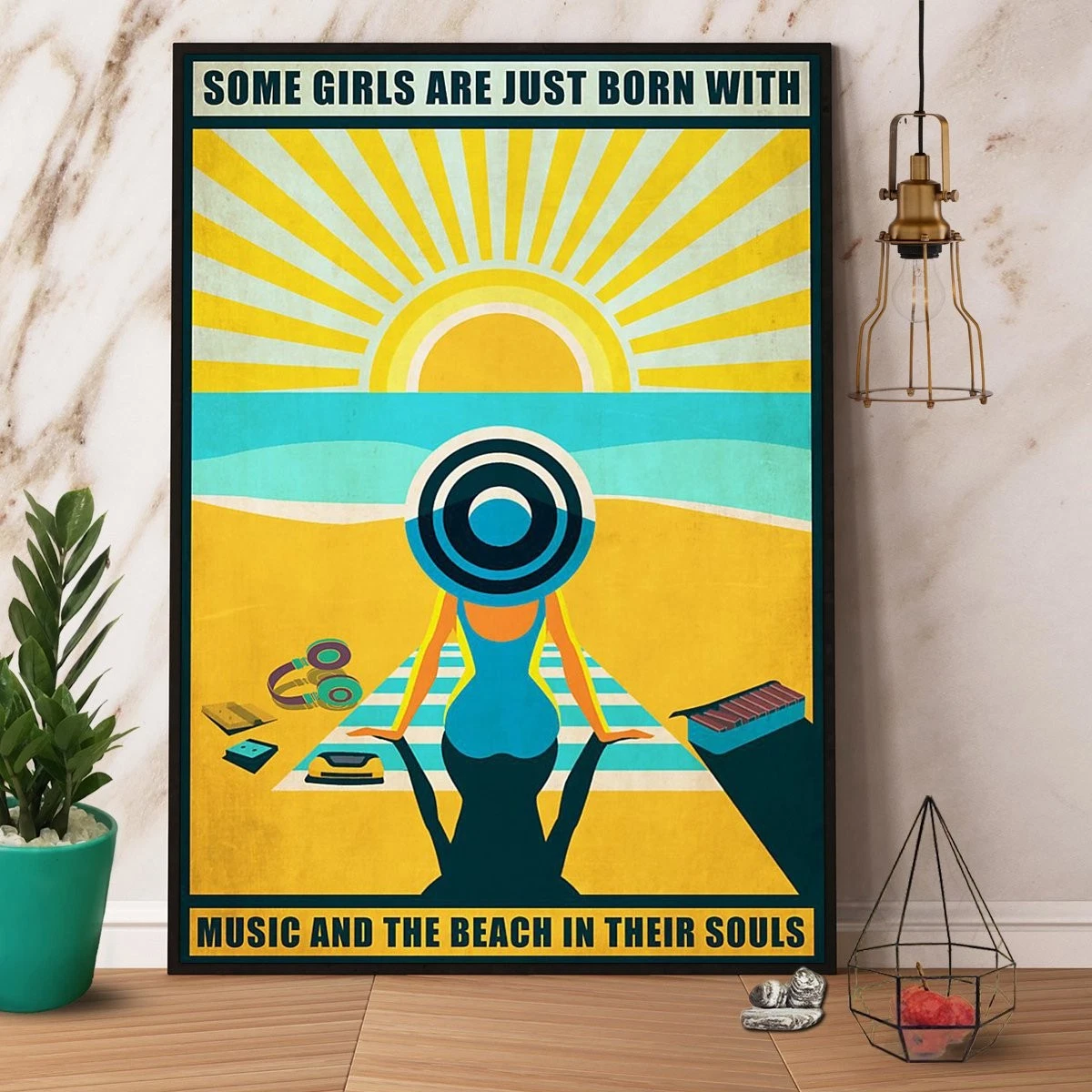 Poster Some Girls Are Just Born With Music And Beach In Their Souls ...