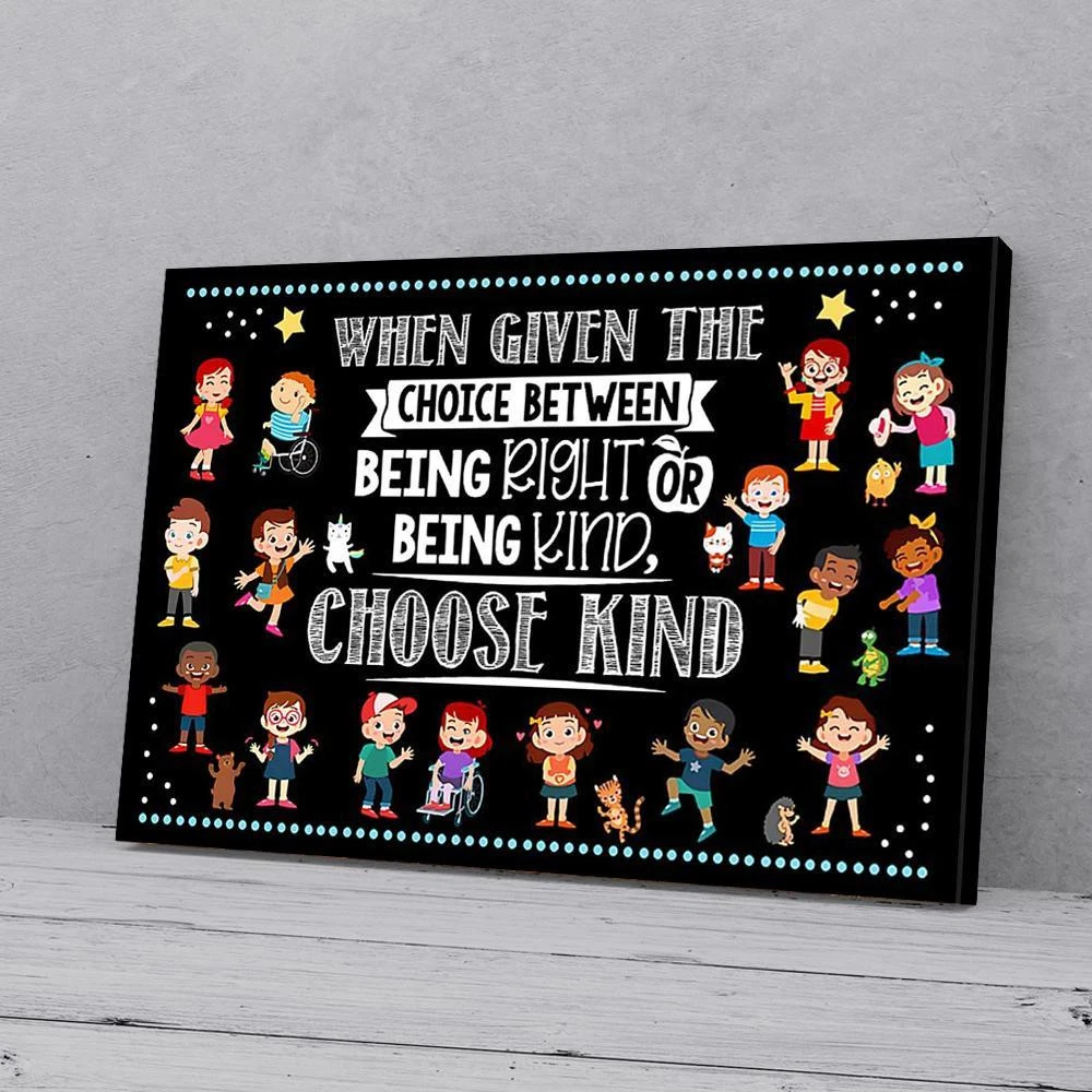 Poster When Given The Choice Between Being Right Teacher- UNFRAMED ...