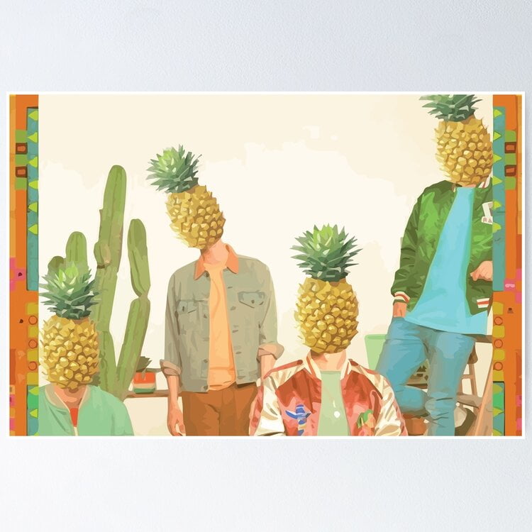Poster Glanimals Pineapple Heads - No Framed, Vintage Wall Art, Trendy ...