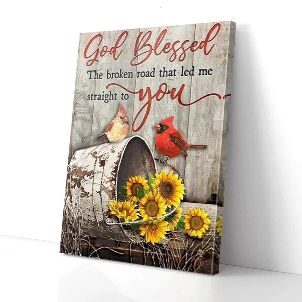 Poster God Blessed Sunflower Cardinal Love- UNFRAMED Poster Prints ...