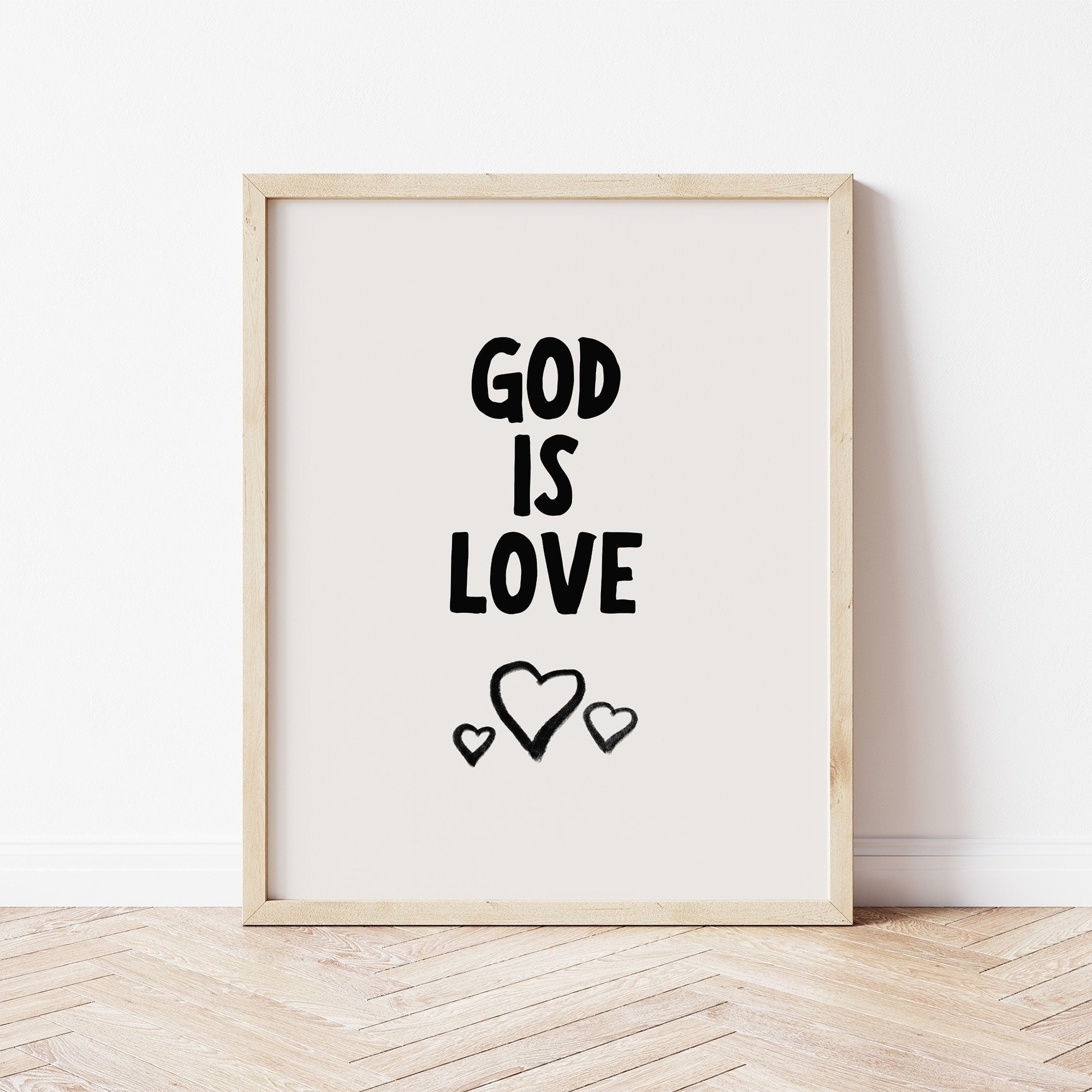Poster God Is Love Christian Quote Wall Art for Trendy Preppy Apartment ...