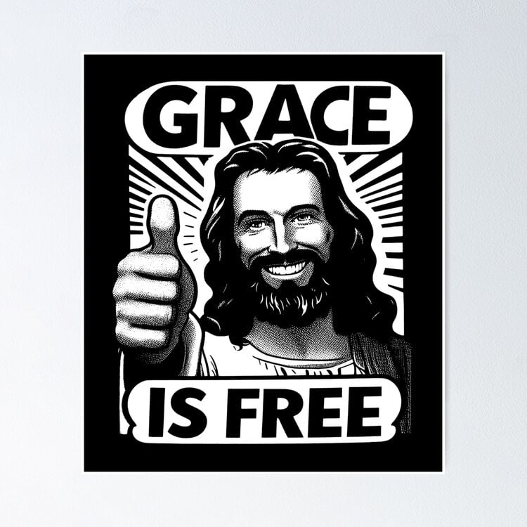 Poster God'S Grace Is Free Poster - No Framed, Vintage Wall Art, Hot ...