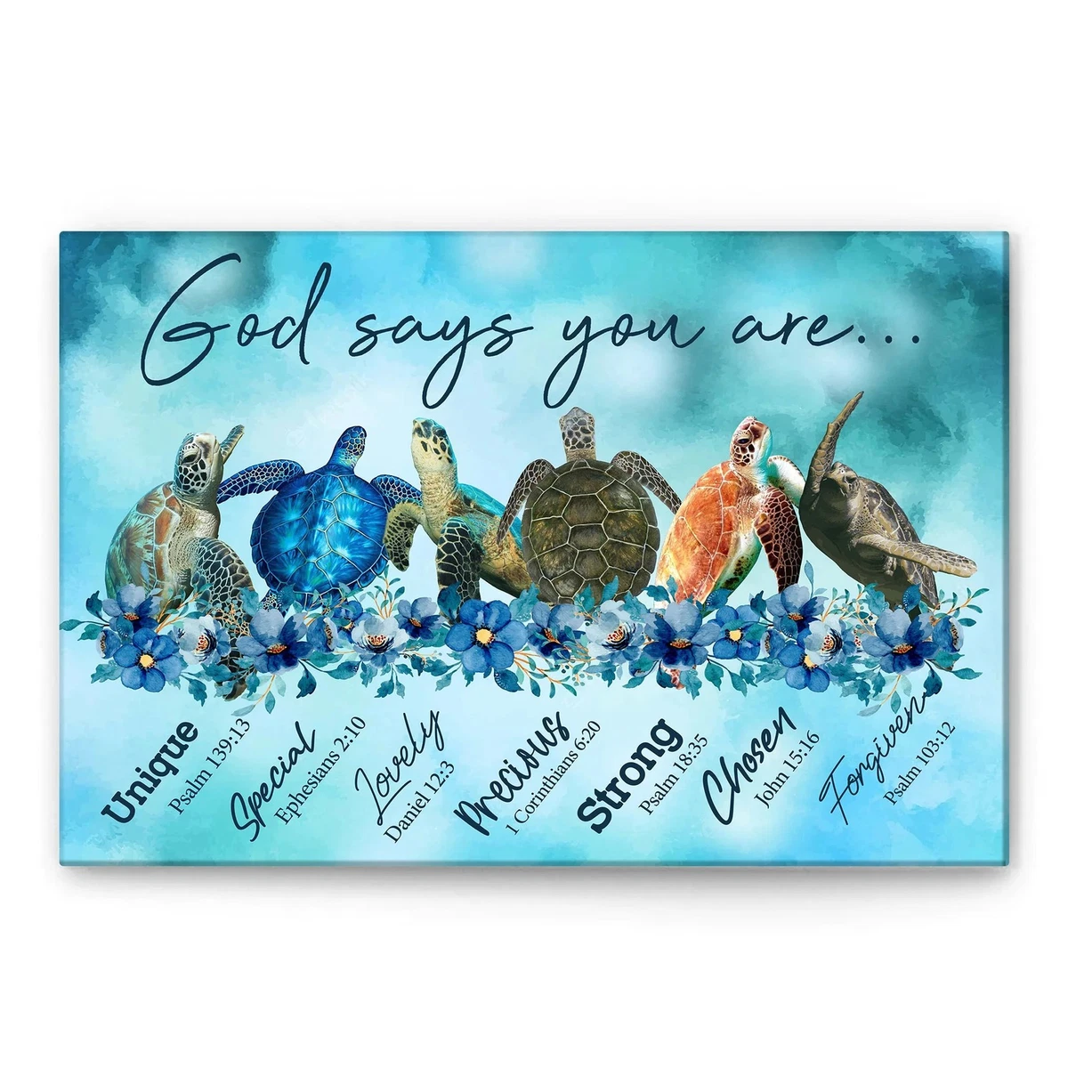 Poster God Says You Are Turtle Bible Verses Religious Christian ...