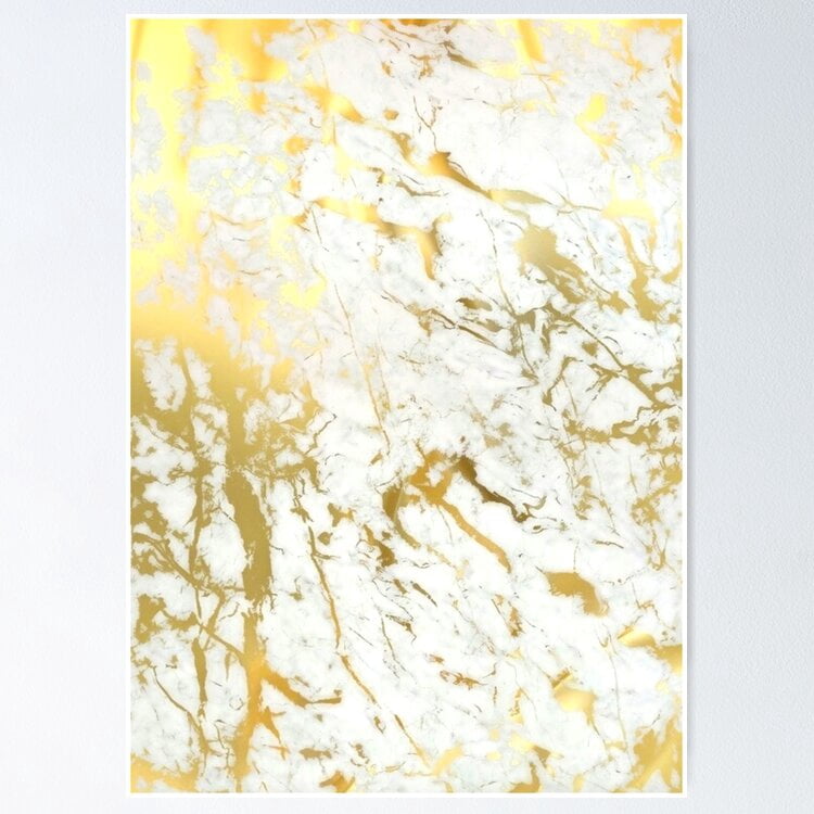 Poster Gold Marbled Design Poster - No Framed, Vintage Wall Art, Trendy ...