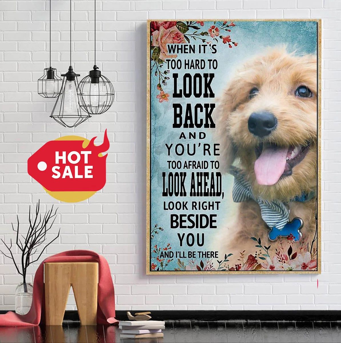Poster Goldendoodle Look Right Beside You And I'Ll Be There- UNFRAMED ...