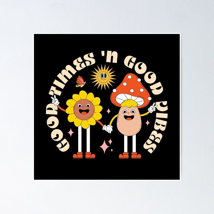 Poster Good Times 'N Good Vibes! (Black Version) - No Framed, Vintage ...