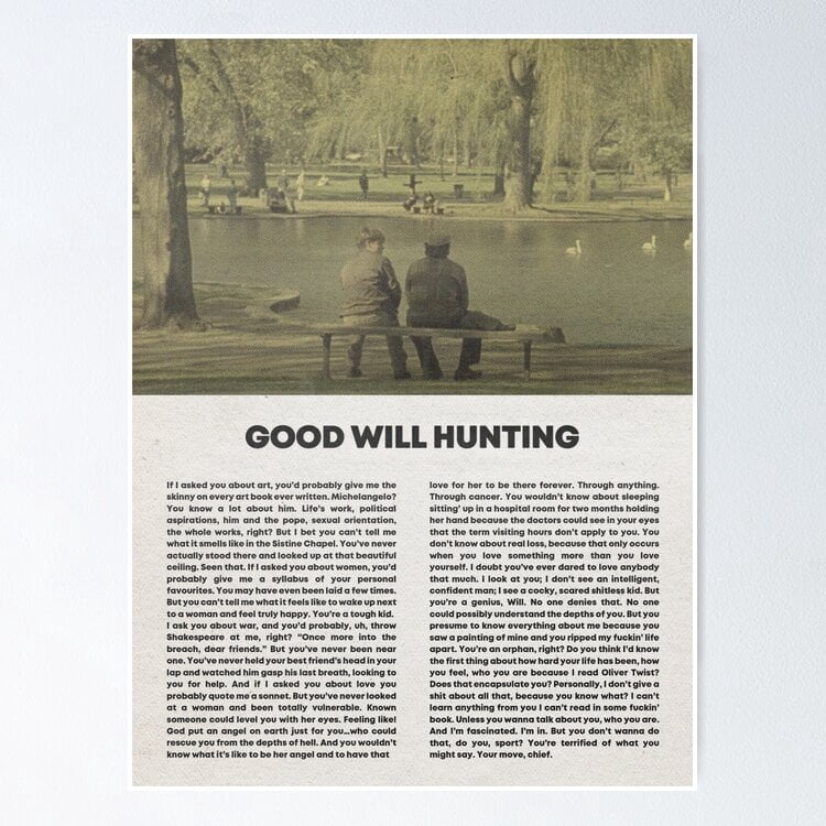 Poster Good Will Hunting Poster No Framed, 24x36 - Walmart.com