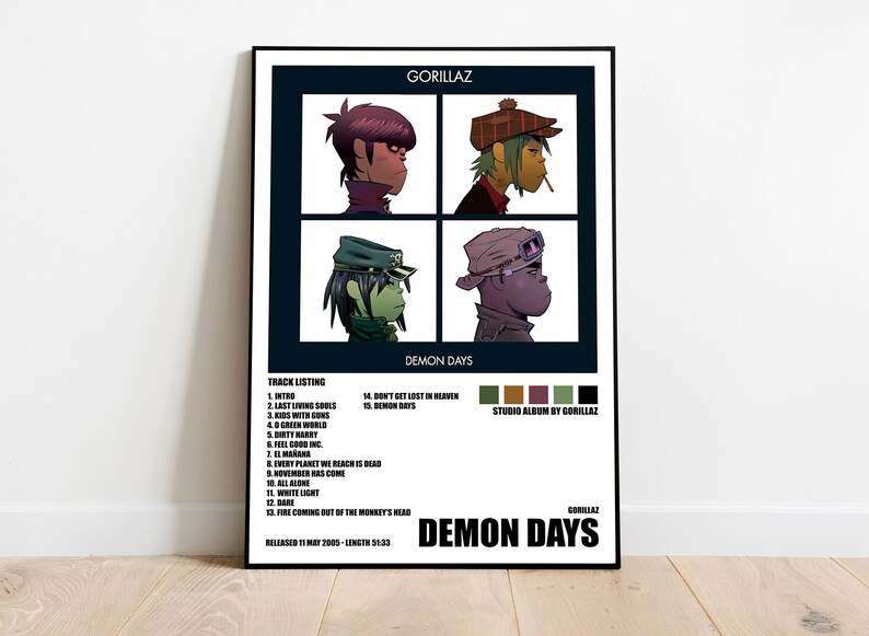 POSTER Gorillaz - Demon Days Poster | Album Cover Poster | Room Decor ...