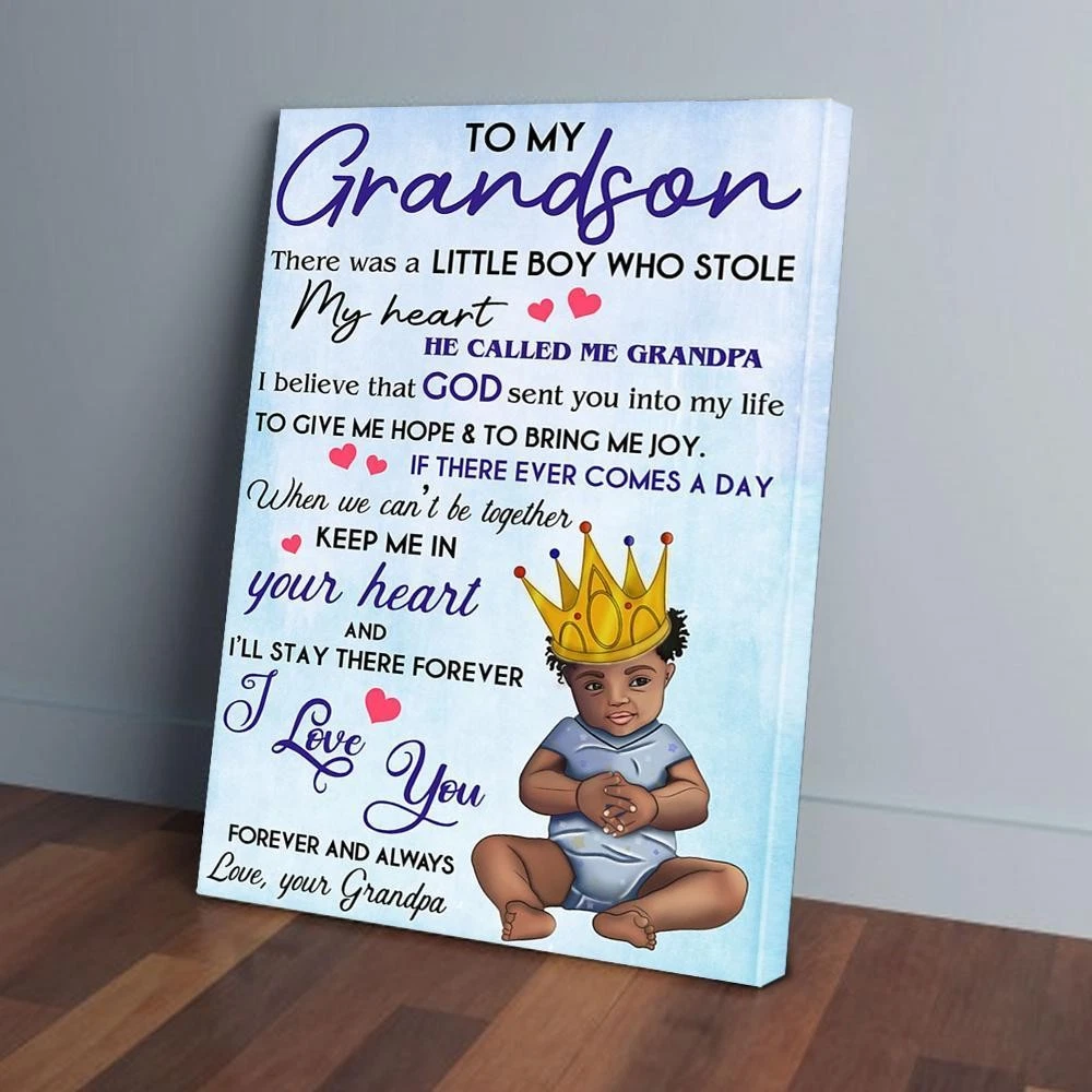Poster To My Grandson There Was A Little Boy Grandpa Black- UNFRAMED ...