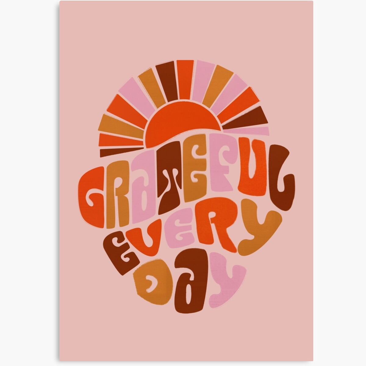 Poster Grateful Everyday - 70S Hippie Style Poster No Framed, 8x12 ...