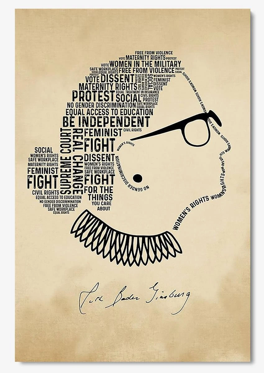 Poster The Greatest Lawer Rbg Motivation Quote Typography Wall Art For ...