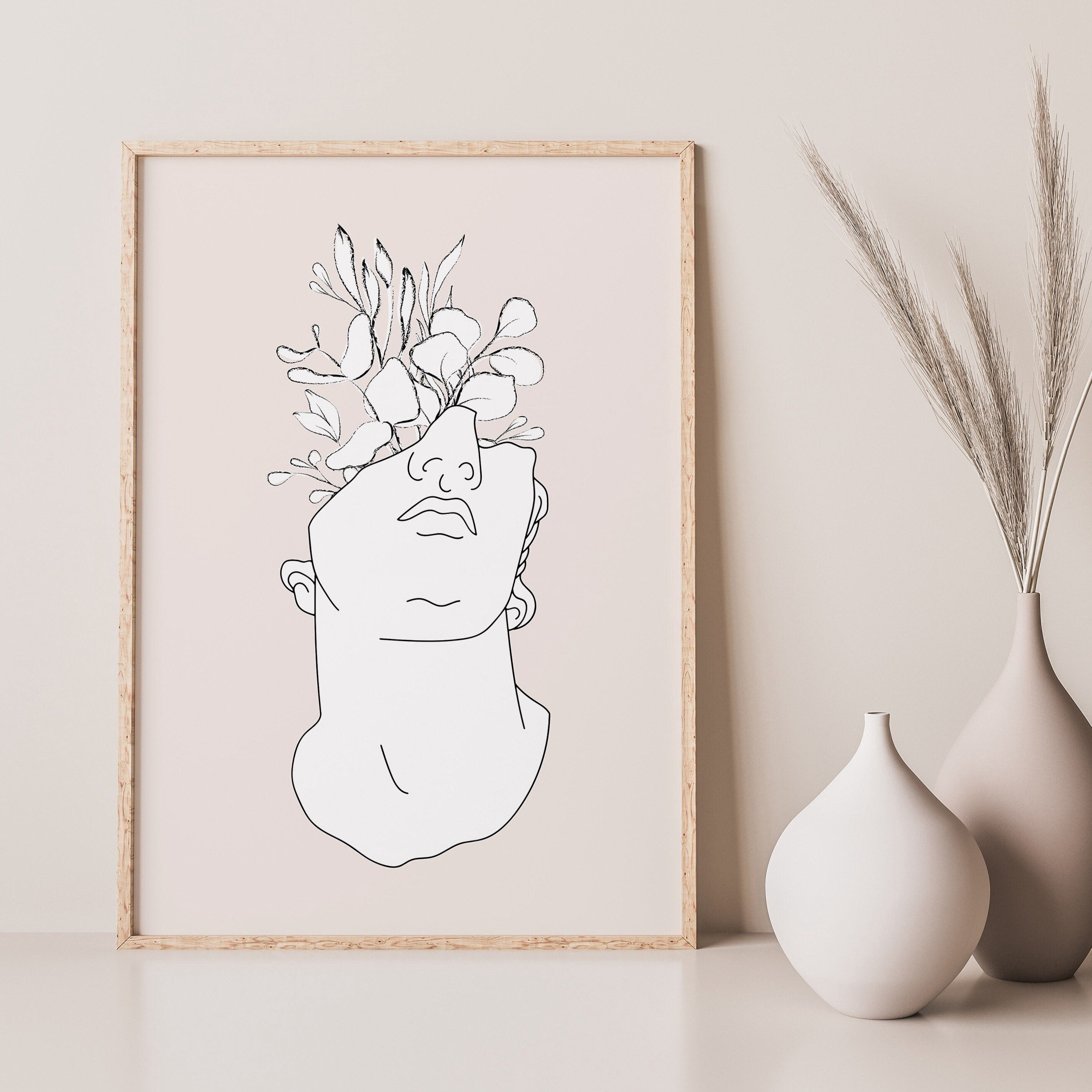 Poster Greek God Poster , Neutral Wall Art, Beige Art, Print, Botanical ...