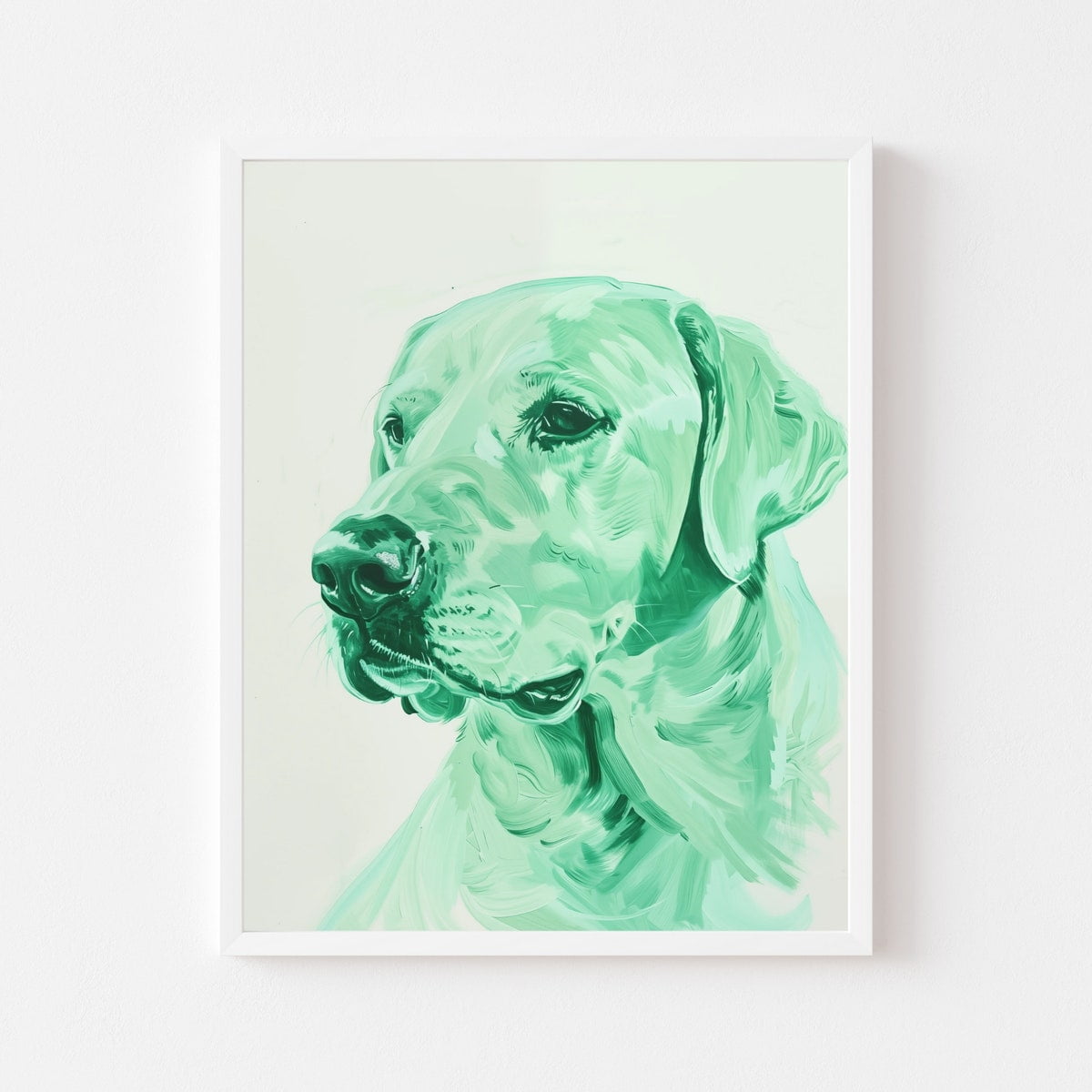 Poster Green Puppy Dog Painting | Colorful Labrador Retriever Portrait ...