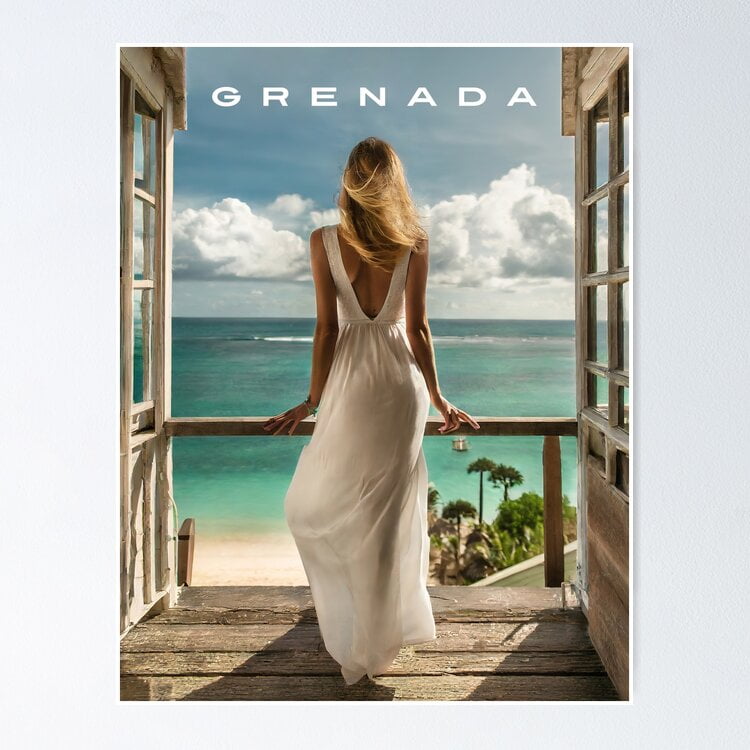Poster Grenada: Dream Girl In Paradise - No Framed, Vintage Wall Art ...