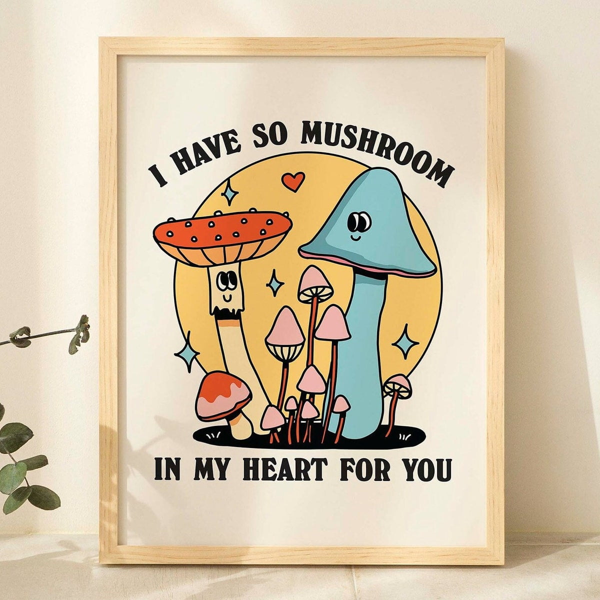 Poster Groovy Mushroom Print, Retro Cottagecore Wall Art, Valentines Room Decor, Trendy 70S ...
