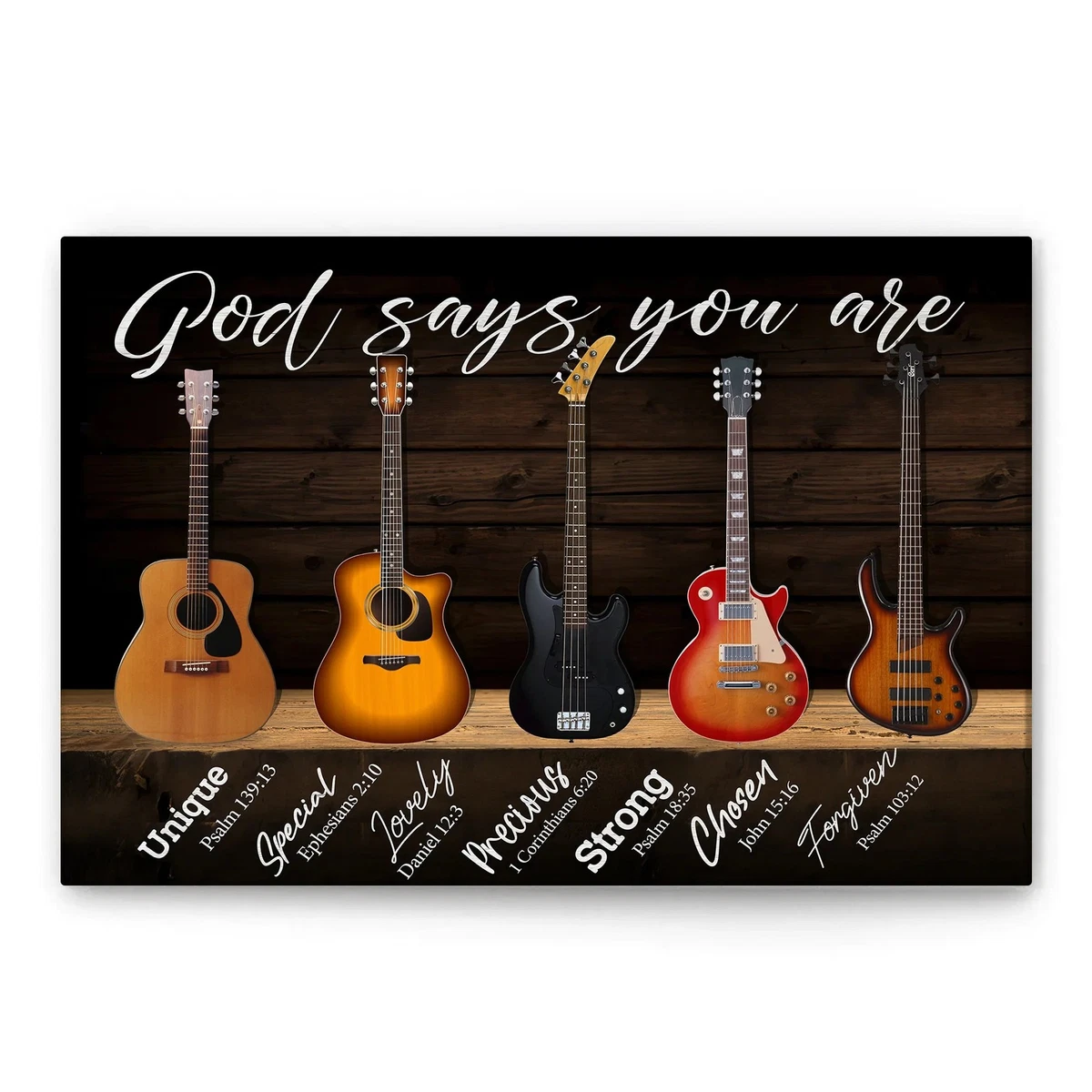 Poster Guitar &God Says You Are - Christian Inspirational - Motivati ...