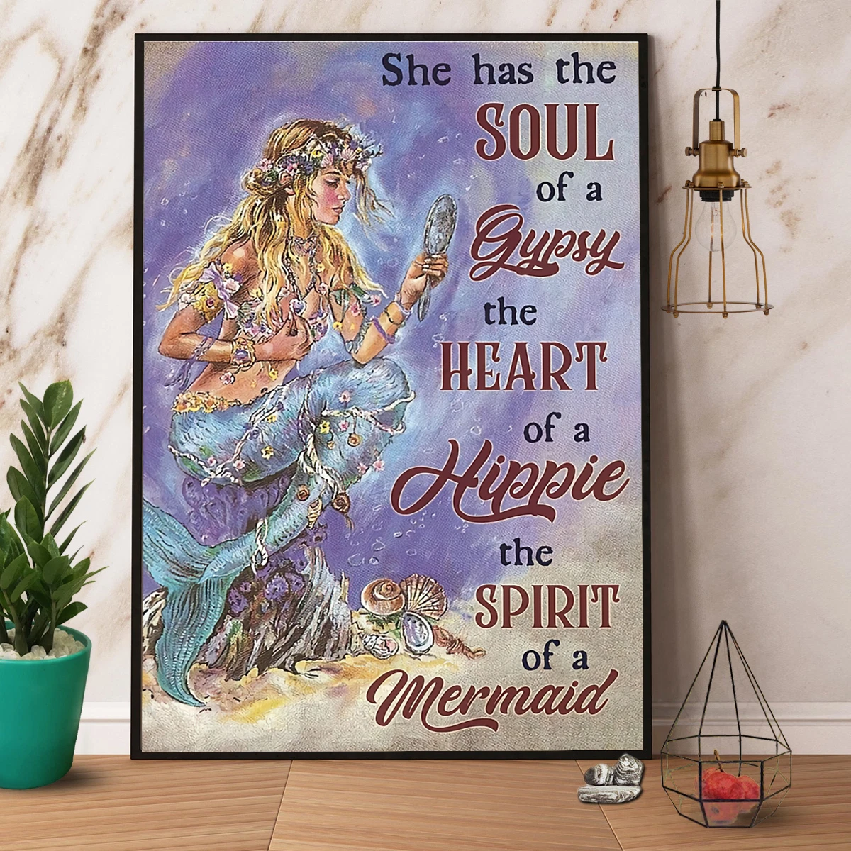 Poster Gypsy Hippie Mermaid She Has The Soul Of A Gypsy Purple Vintage ...
