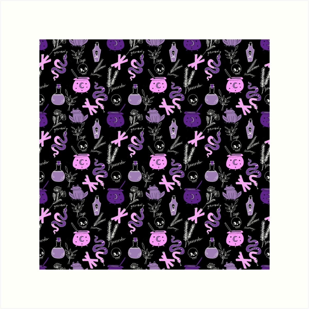 Poster Halloween Plants Cauldron Potions Witch Coven Spells Magic ...