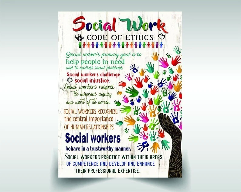 Poster Hands Social Work Code Of Ethics Social Worker'S Primary Goal Is ...