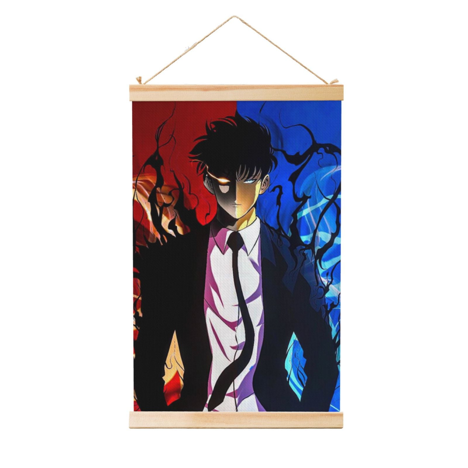 Poster Hanger Frame,Solo Leveling Wood Wooden Frame Banner Wall Art ...