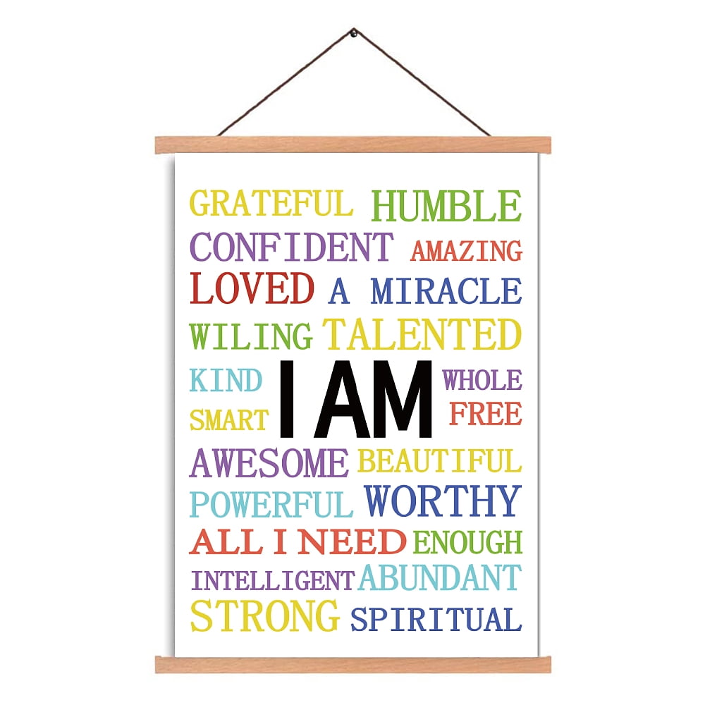 Poster Hanger Self-motivation Phrases Wooden Poster I am awesome ...