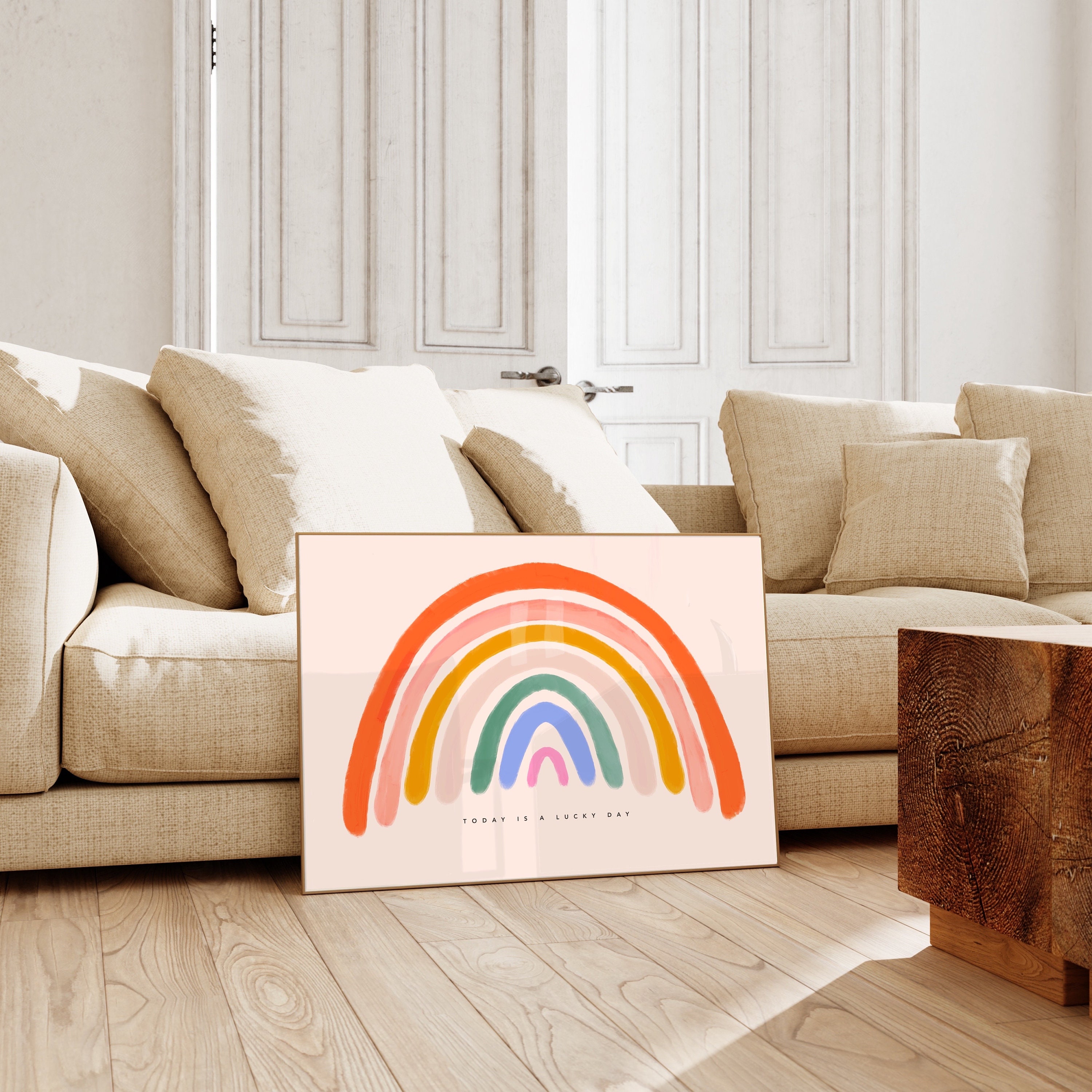 Poster Happy Raimbow, Rainbow Art, Kids Art Prints, Kids Art Print ...